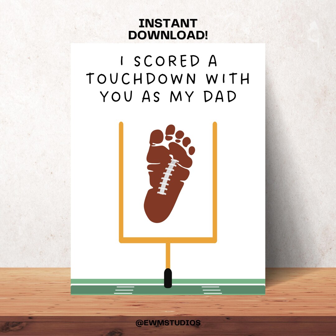 Fathers Day Football Handprint Craft First Fathers Day Printable Dad ...