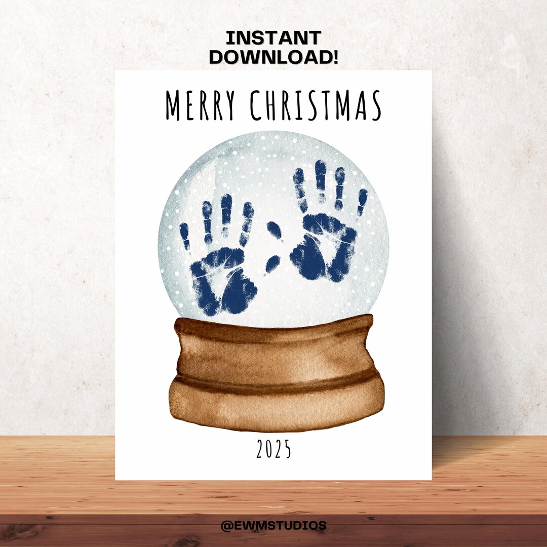 Christmas Handprint Craft Snowglobe Printable Christmas Activities ...