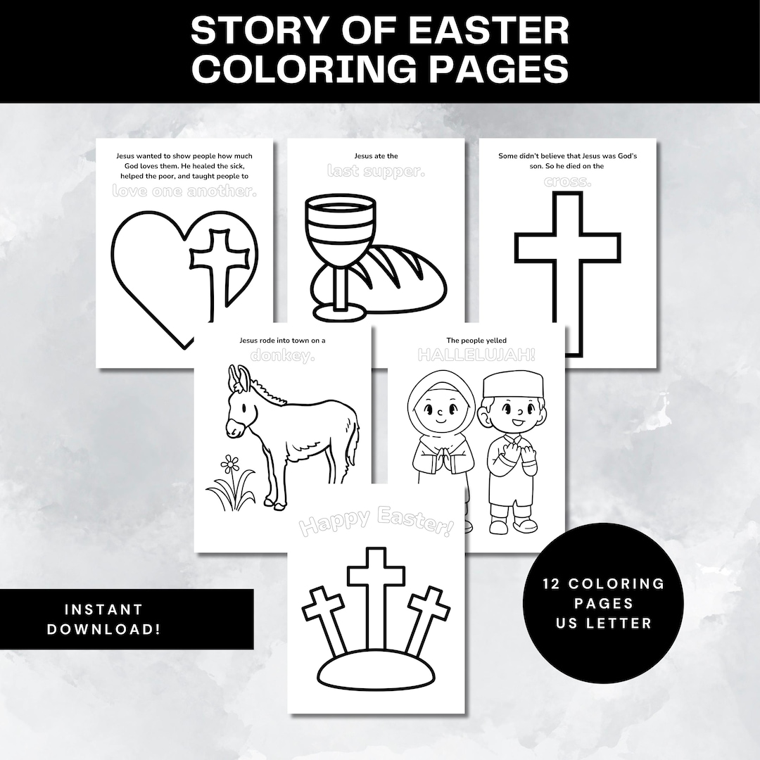 Story of Easter Bible Coloring Pages Easter Story Christian Coloring ...