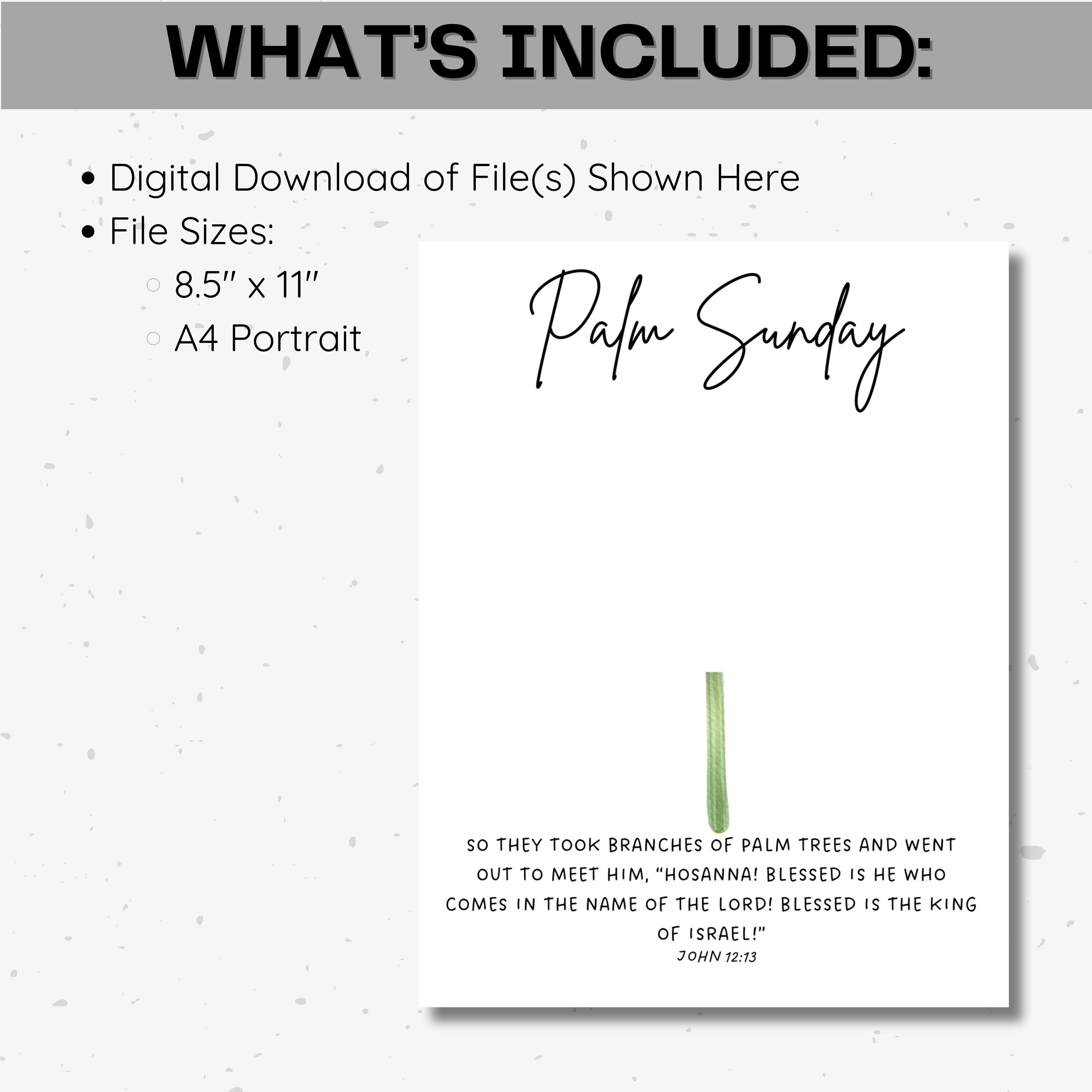 Palm Sunday Handprint Printable Palm Sunday Craft Story of Easter Craft ...