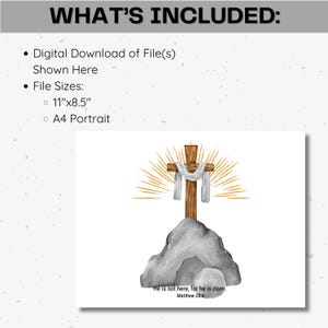 He is Risen Handprint Craft Printable Easter Craft Jesus is Risen ...