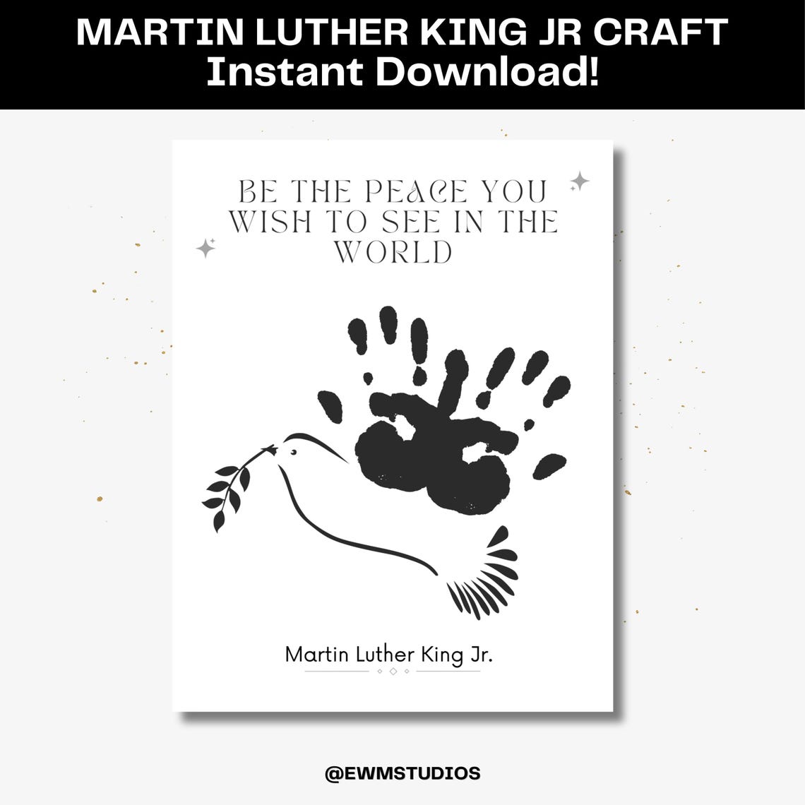 Martin Luther King Handprint Art MLK Printable Black History Month ...
