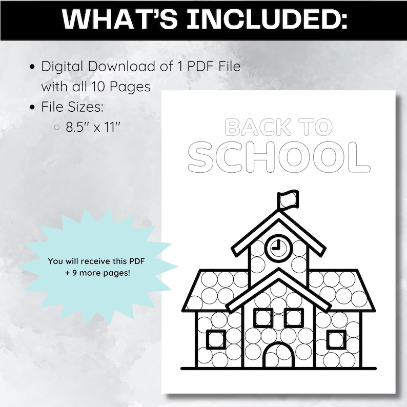 Back to School Dot Marker Coloring Pages Do a Dot Printable First Day ...