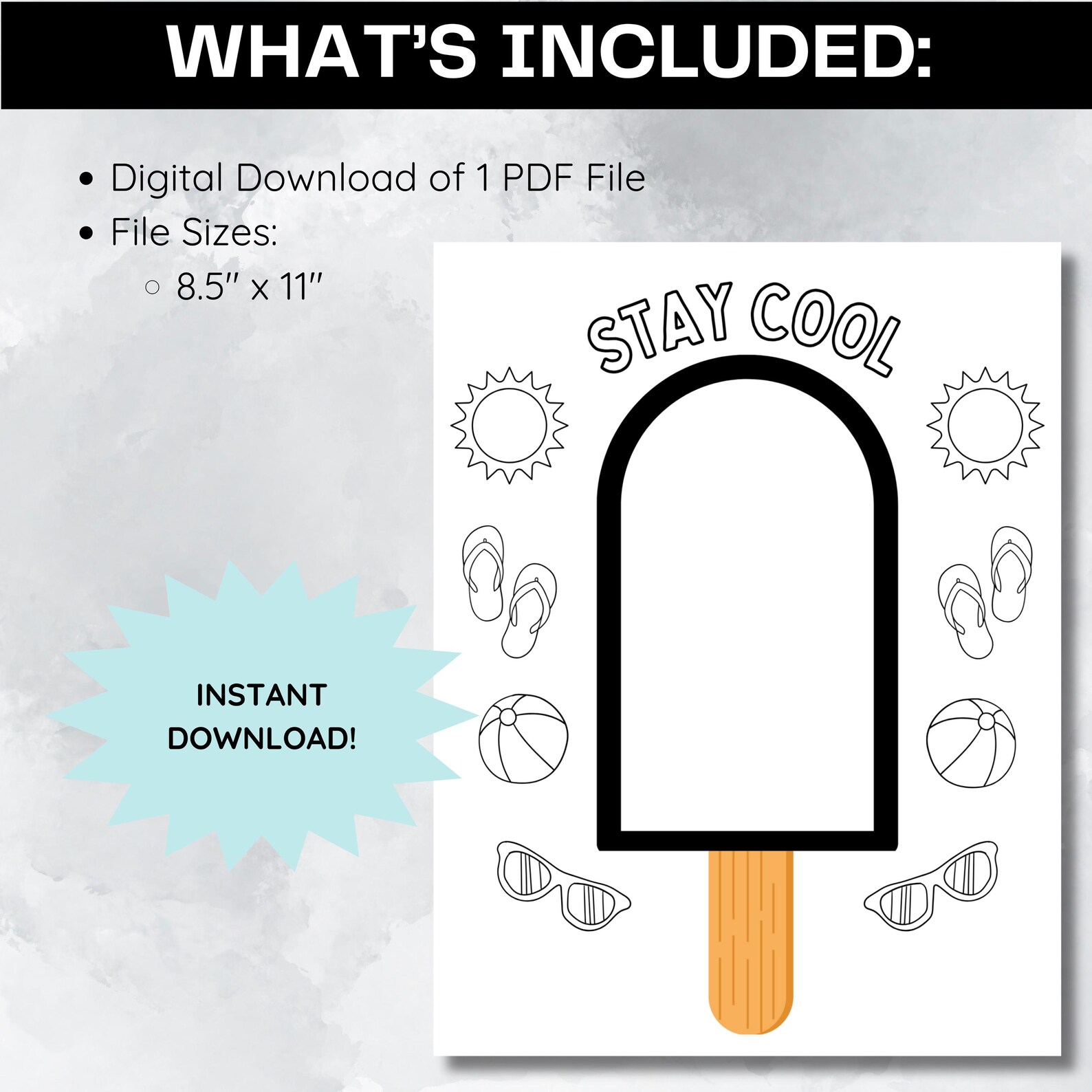 Summer Craft Template Stay Cool Ice Cream Popsicle Craft Hello Summer ...