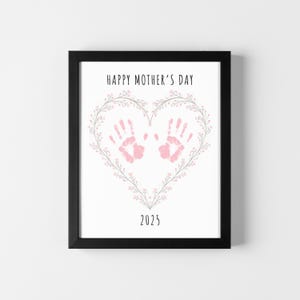 Mothers Day Handprint Craft Happy Mothers Day Keepsake Footprint Art ...