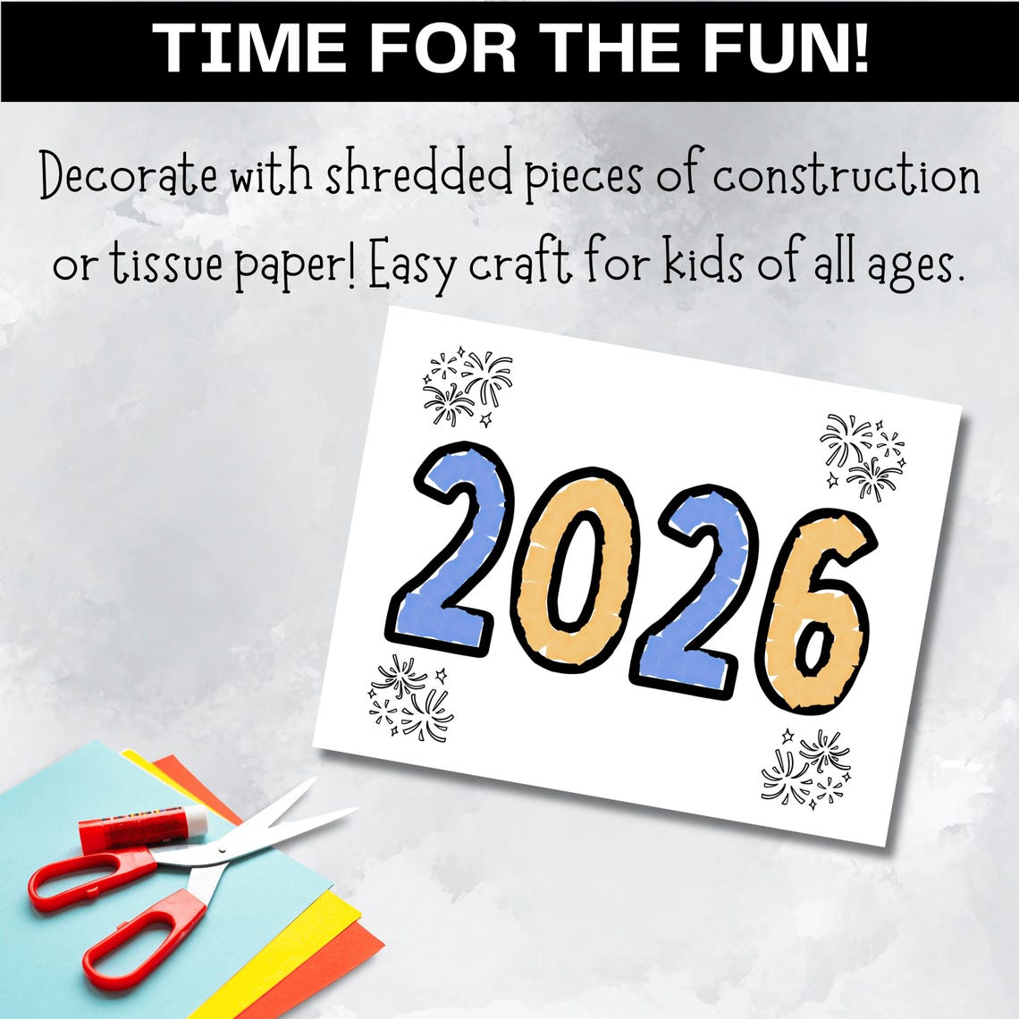 Happy New Year Craft Template New Year 2026 Printable Winter Craft for ...