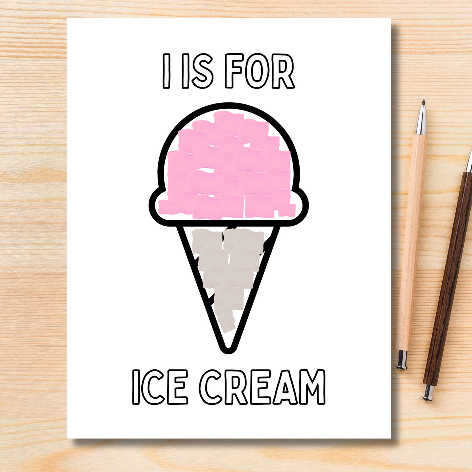 Ice Cream Craft Template I is for Alphabet Coloring Pages Printable ABC ...
