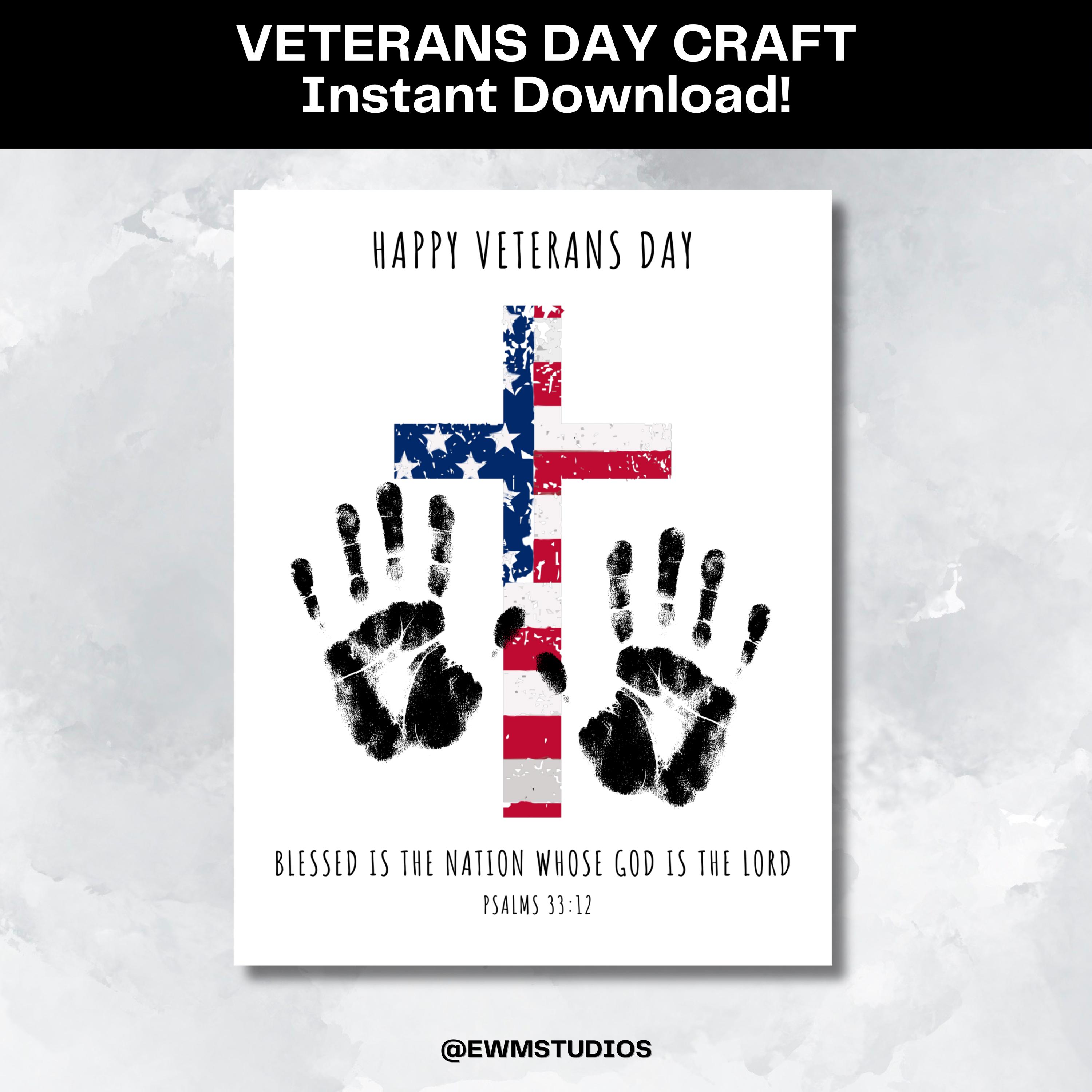 Veterans Day Craft for Kids Handprint Art Christian Veterans Day Gift ...