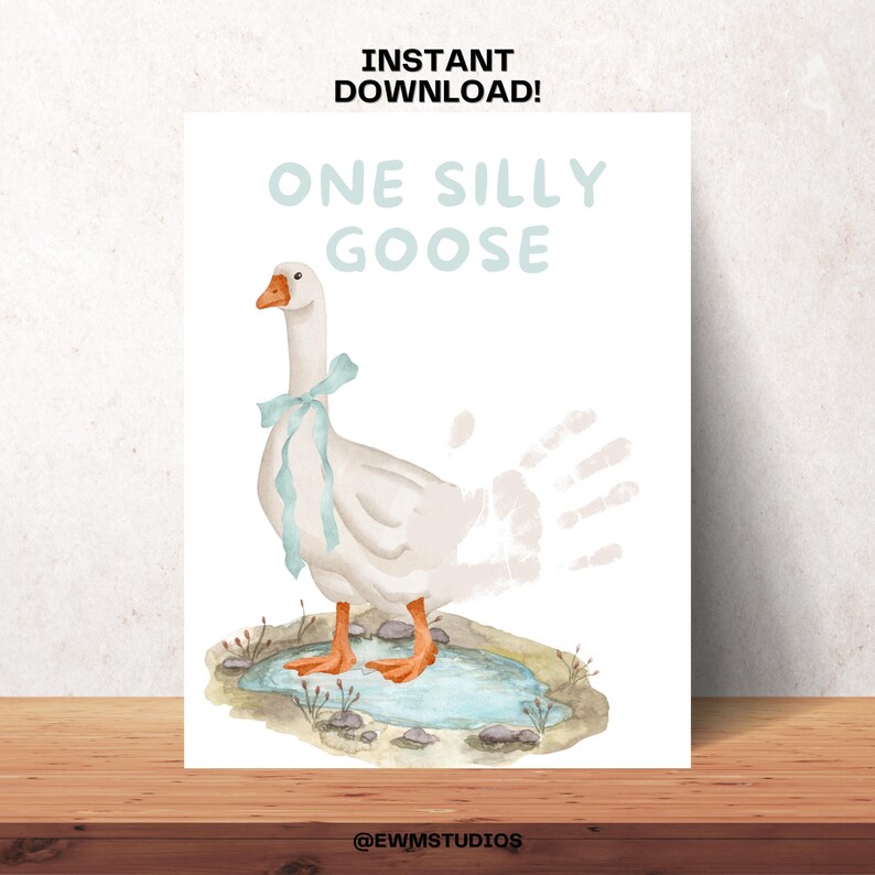 Silly Goose Handprint Craft Printable Silly Goose Birthday Gift From ...