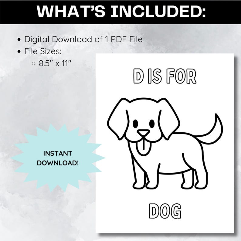 Dog Craft Template D is for Alphabet Coloring Pages Printable ABC ...