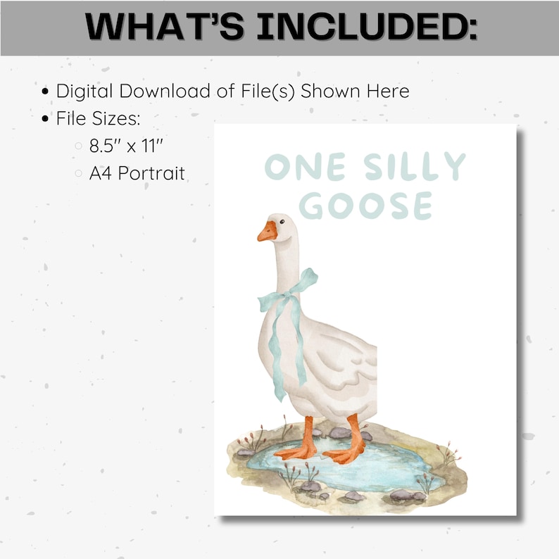 Silly Goose Handprint Craft Printable Silly Goose Birthday Gift From ...