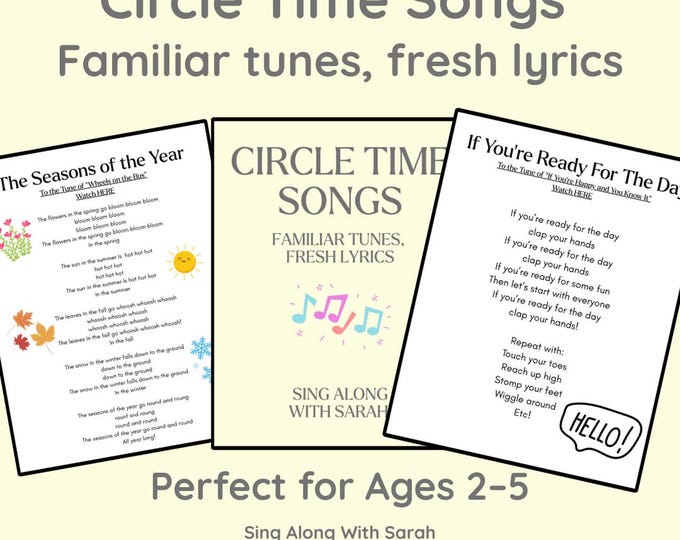 GROUP TIME Song Book, Circle Time Ebook 50 Preschool Songs With Lyrics ...