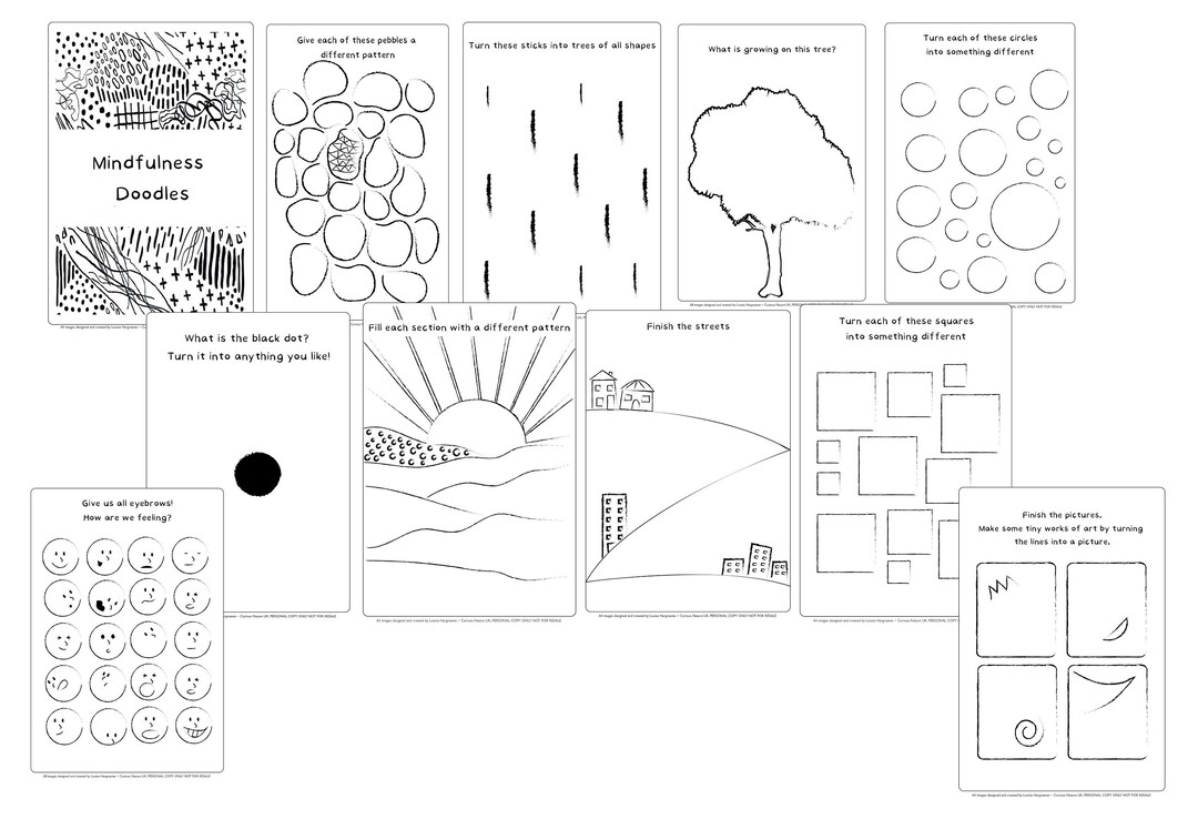 Curious Nature Mindfulness Doodles ~ Digital File - Etsy