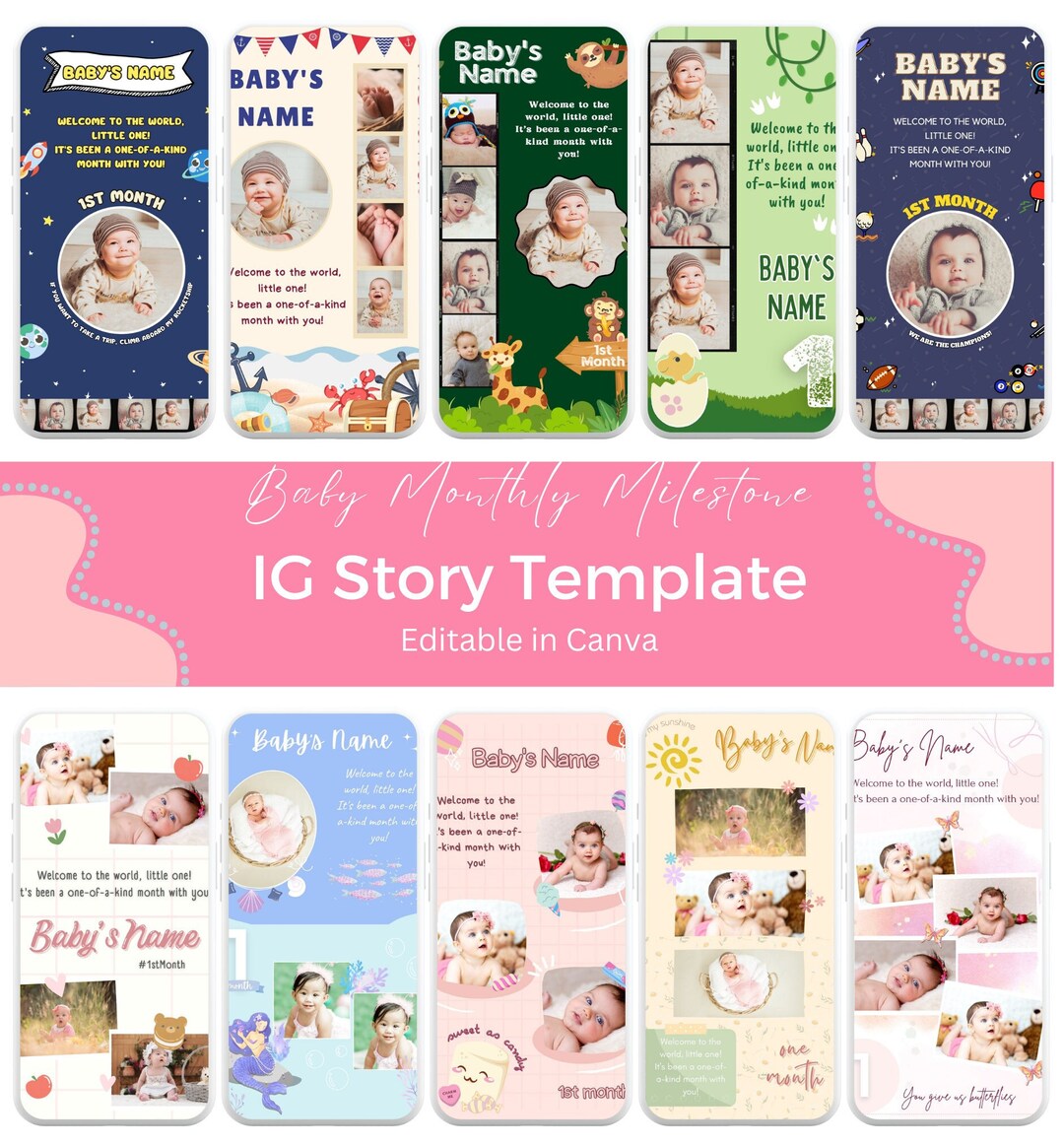 BUNDLE Baby Monthly Milestone Templates 120 Pages - Etsy