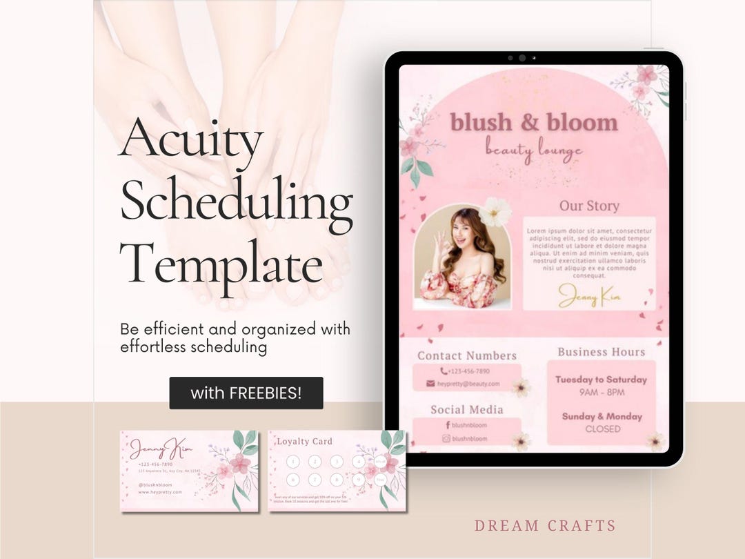 Floral Pink Acuity Scheduling Template: DIY Canva Booking Site (digital ...