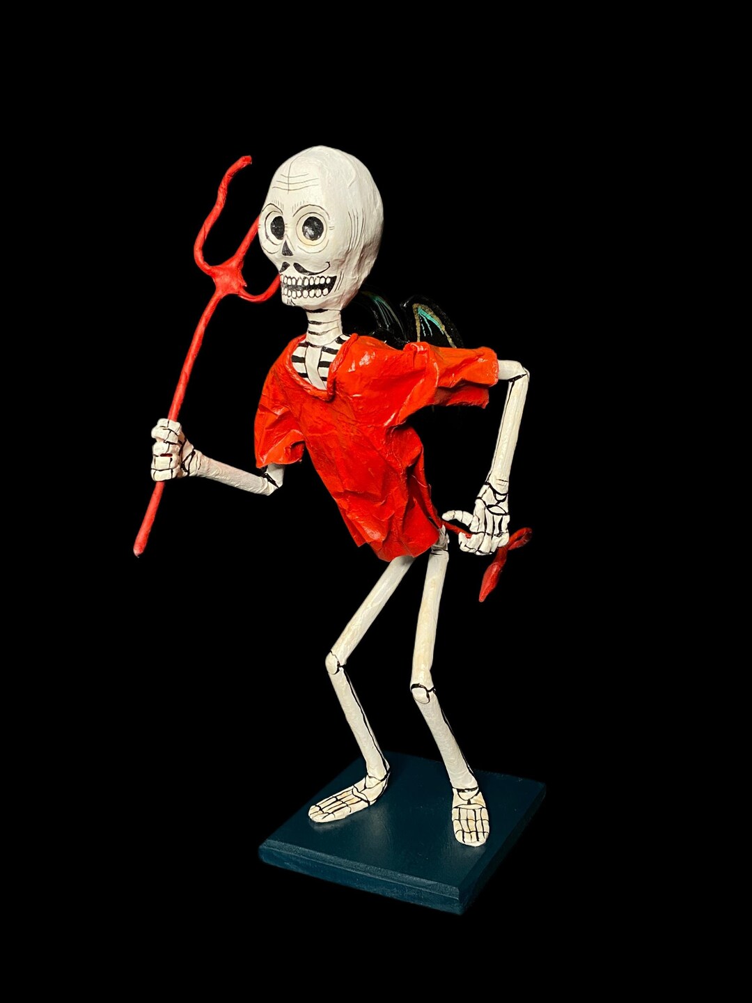 Cartoneria Day of the Dead Paper Mache Skeleton Devil on Vacation ...