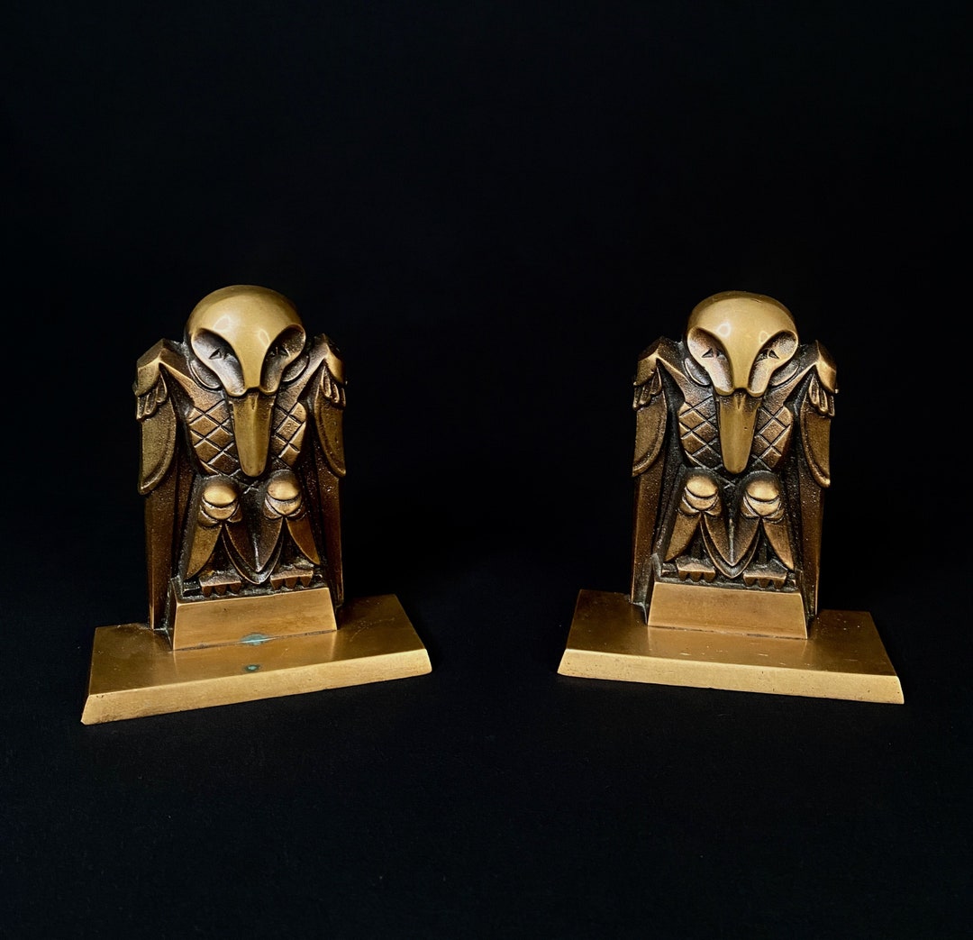 Rare German Art Deco Bronze Vulture Bookends - Etsy