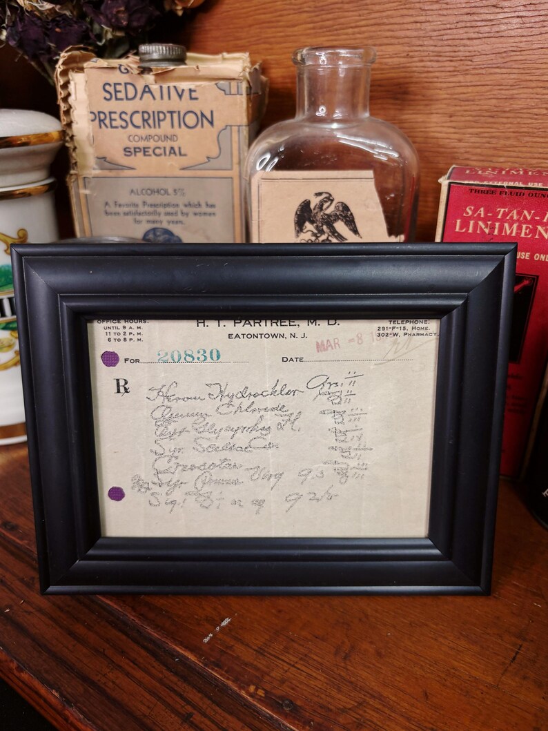 Framed 1913 Antique Heroin Prescription Historical Medical Ephemera - Etsy