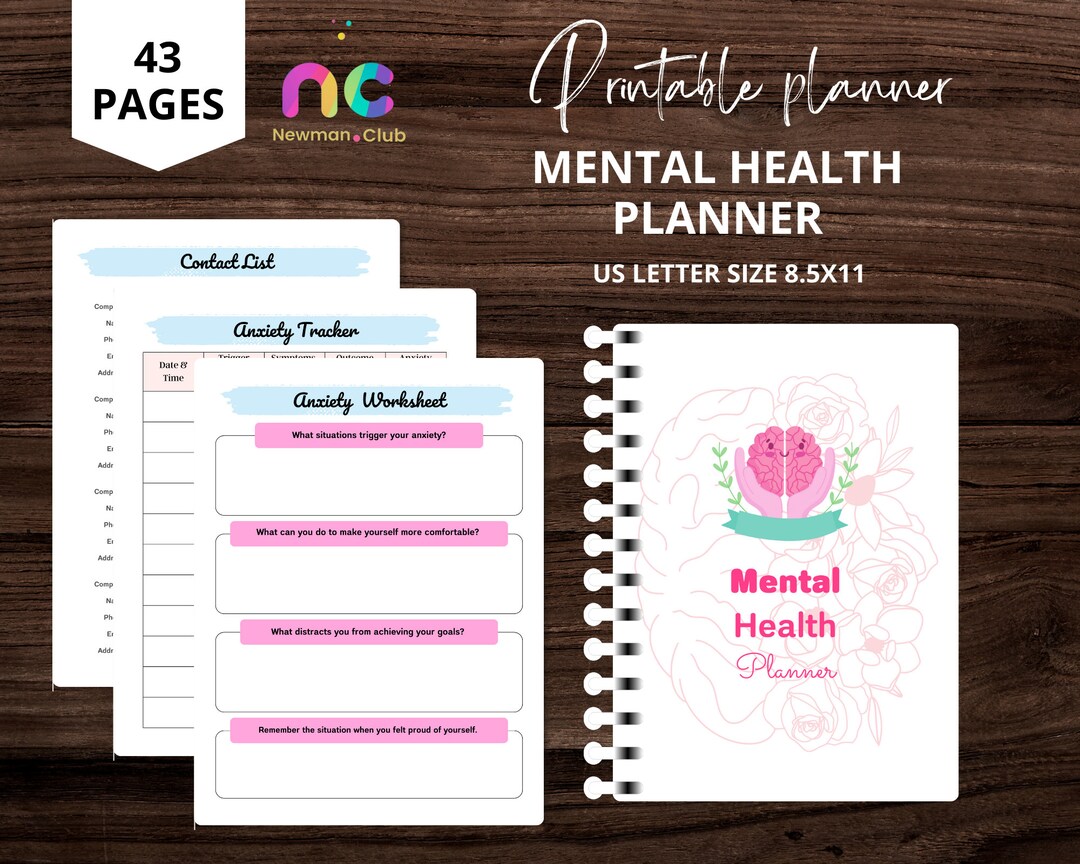 Printable Mental Health Journal Digital Therapy Workbook for Adults ...