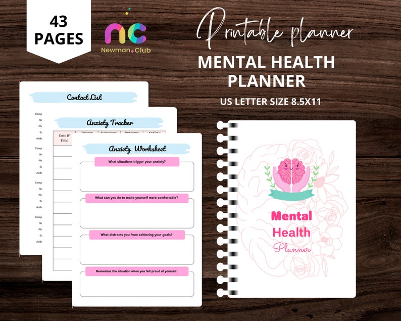 Printable Mental Health Journal Digital Therapy Workbook for Adults ...