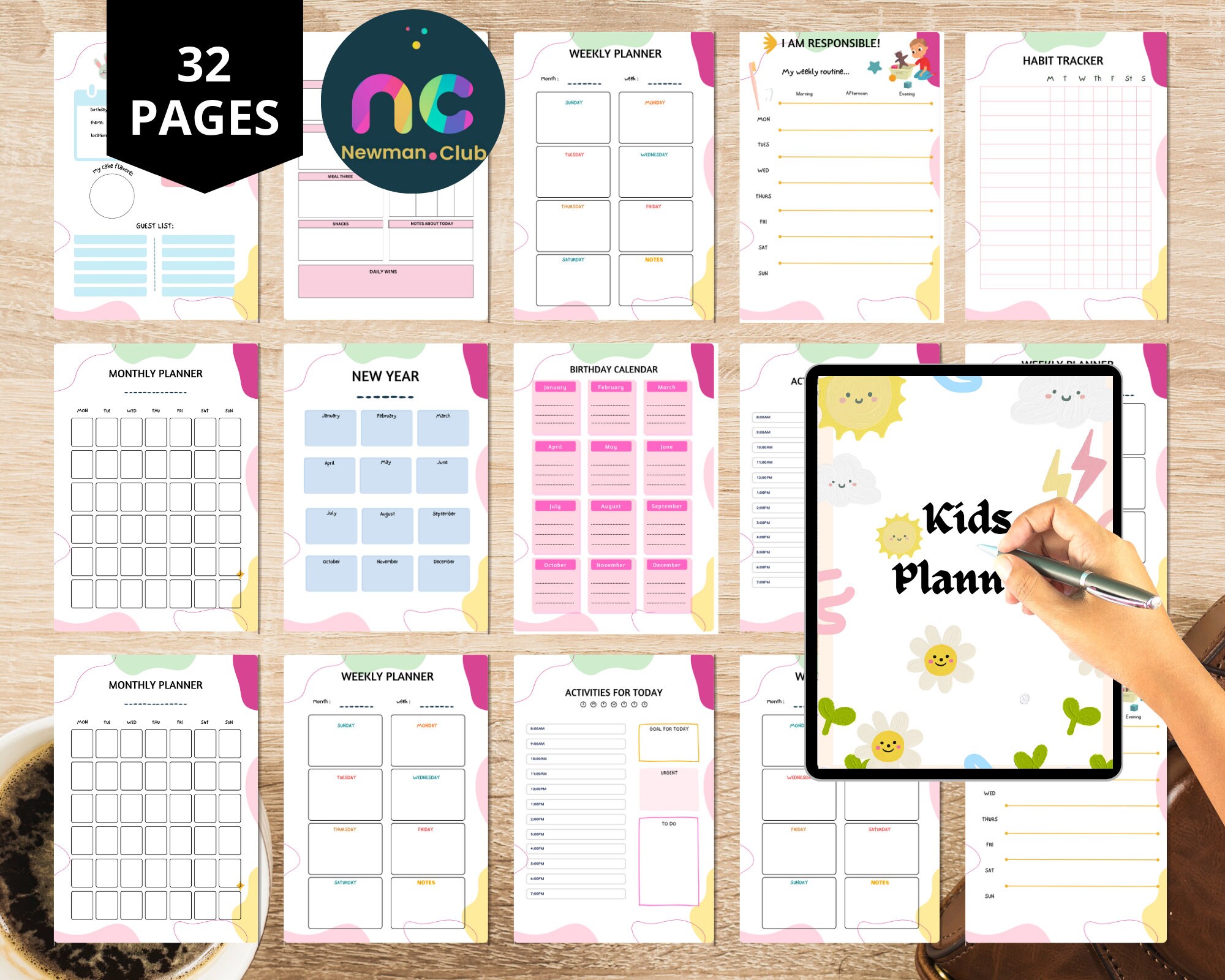 Kids Daily Planner, Printable Kids Journal. Gratitude Diary for ...