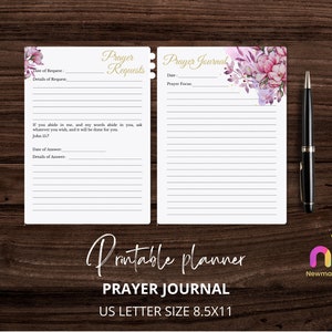 Prayer Journal Printable Bible Study Guide Gratitude Journal Digital ...