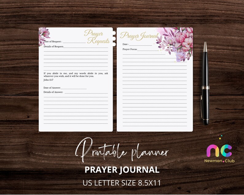 Prayer Journal Printable Bible Study Guide Gratitude Journal Digital ...