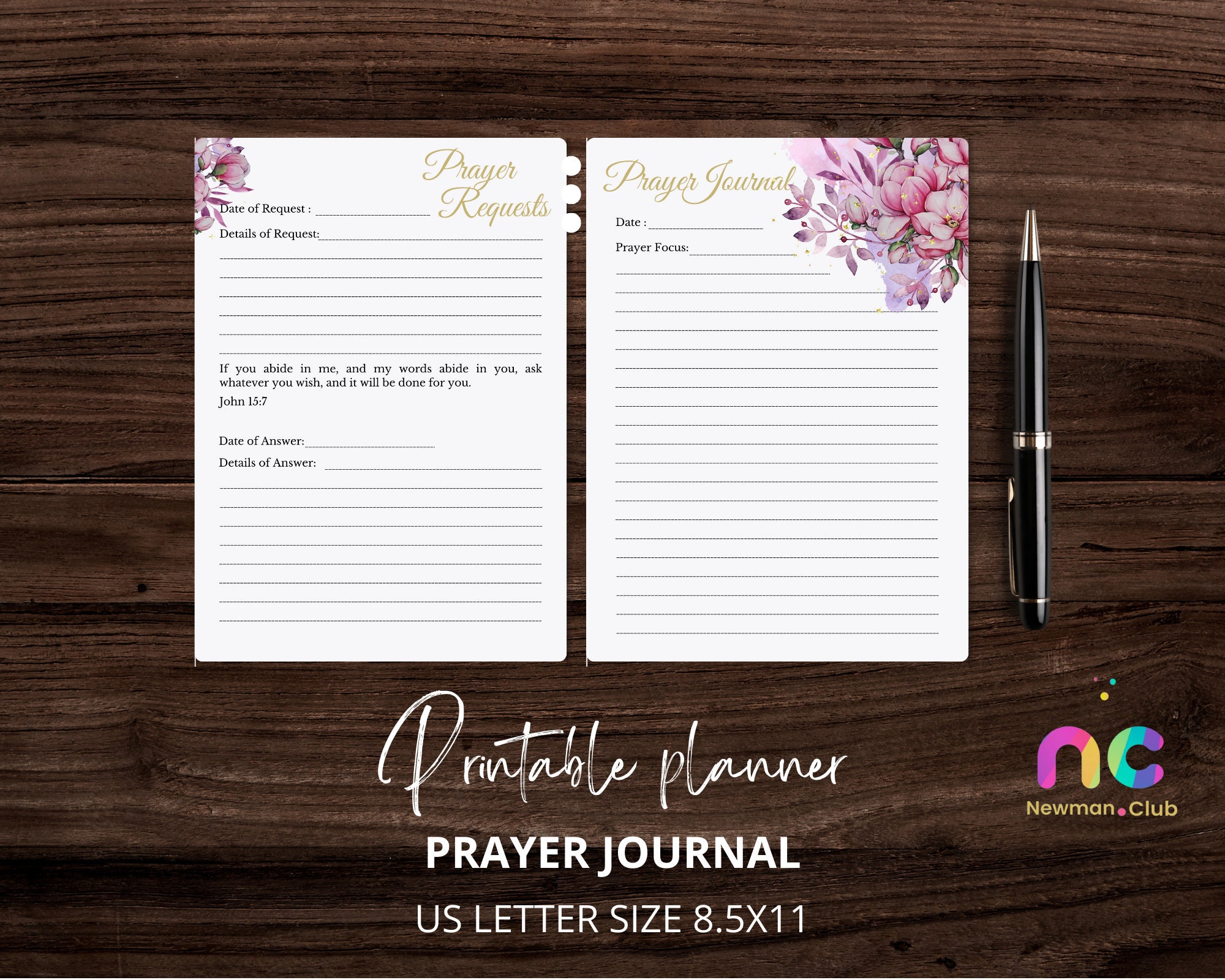 Prayer Journal Printable Bible Study Guide Gratitude Journal Digital ...