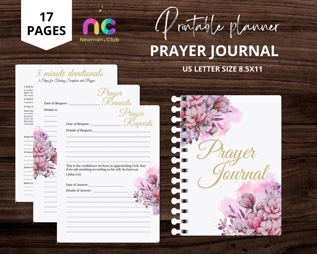 Prayer Journal Printable Bible Study Guide Gratitude Journal Digital ...