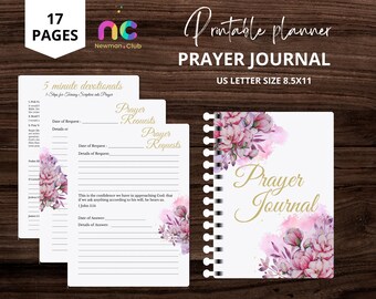 Prayer Journal Printable | Bible Study Guide | Gratitude Journal ...