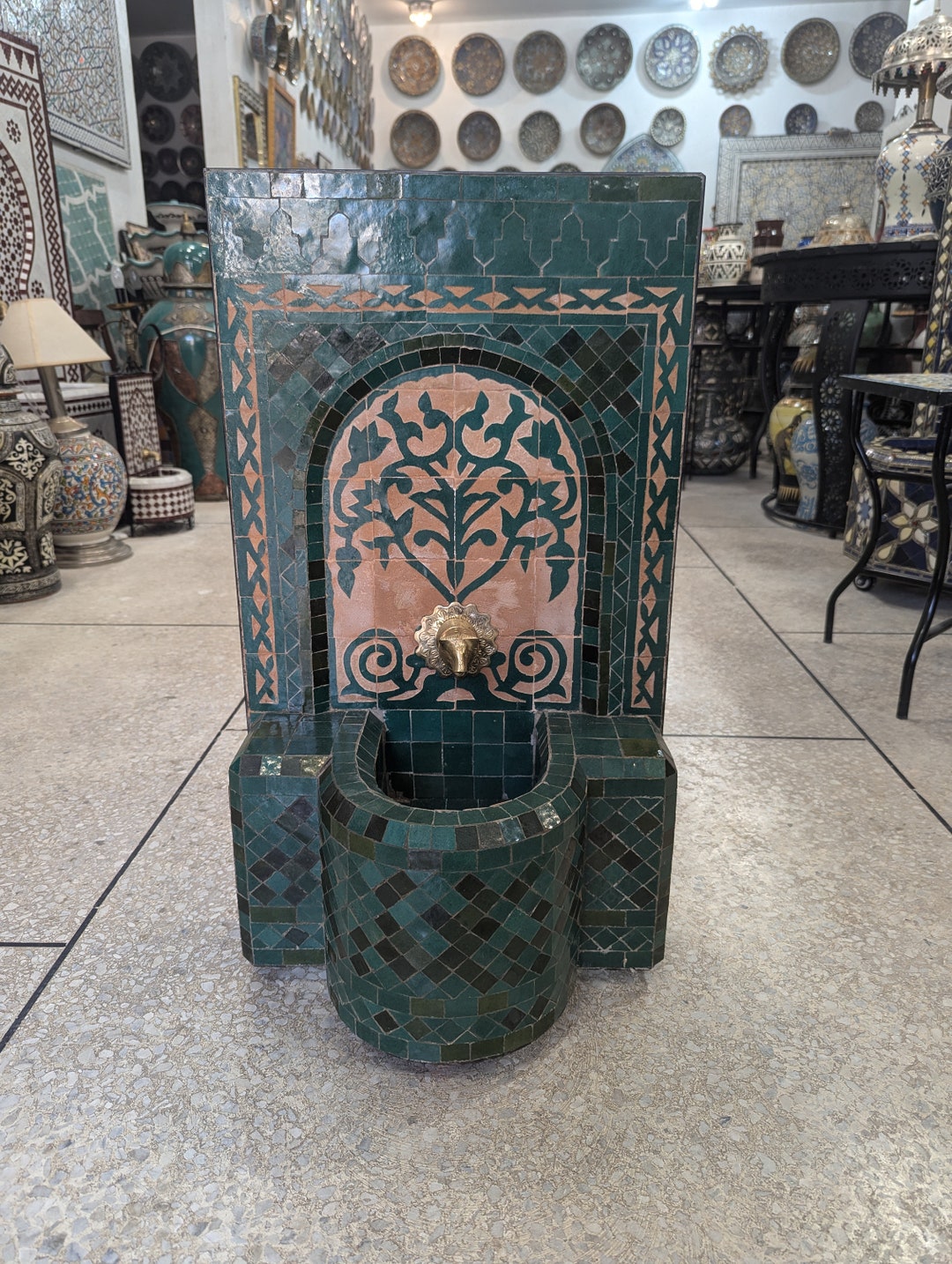 Royal Green Handcraft Moroccan Fountain: Stunning Custom Handmade ...