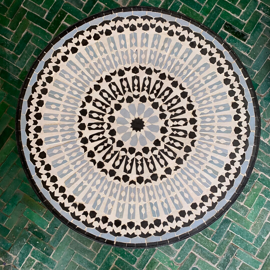 Moroccan Table Made With Moroccan Tiles - Kitchen Table Mosaic - Rustic ...