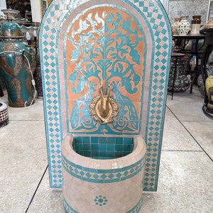 Royal Blue Handcraft Zellige Fountain: Stunning Custom Handmade Mosaic ...