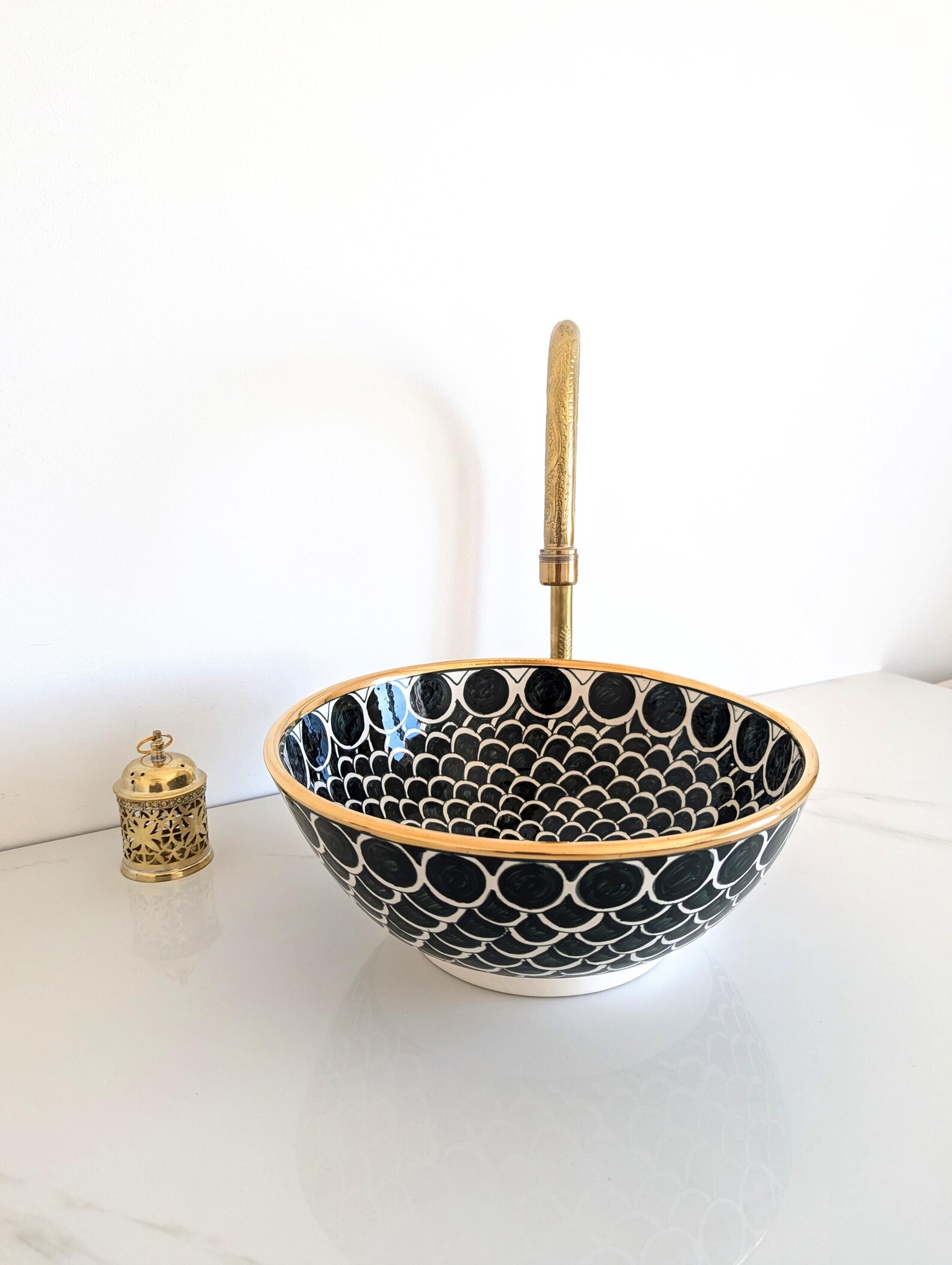 Moroccan Fez Design Sink – Handmade Porcelain Ceramic Wash Basin With ...