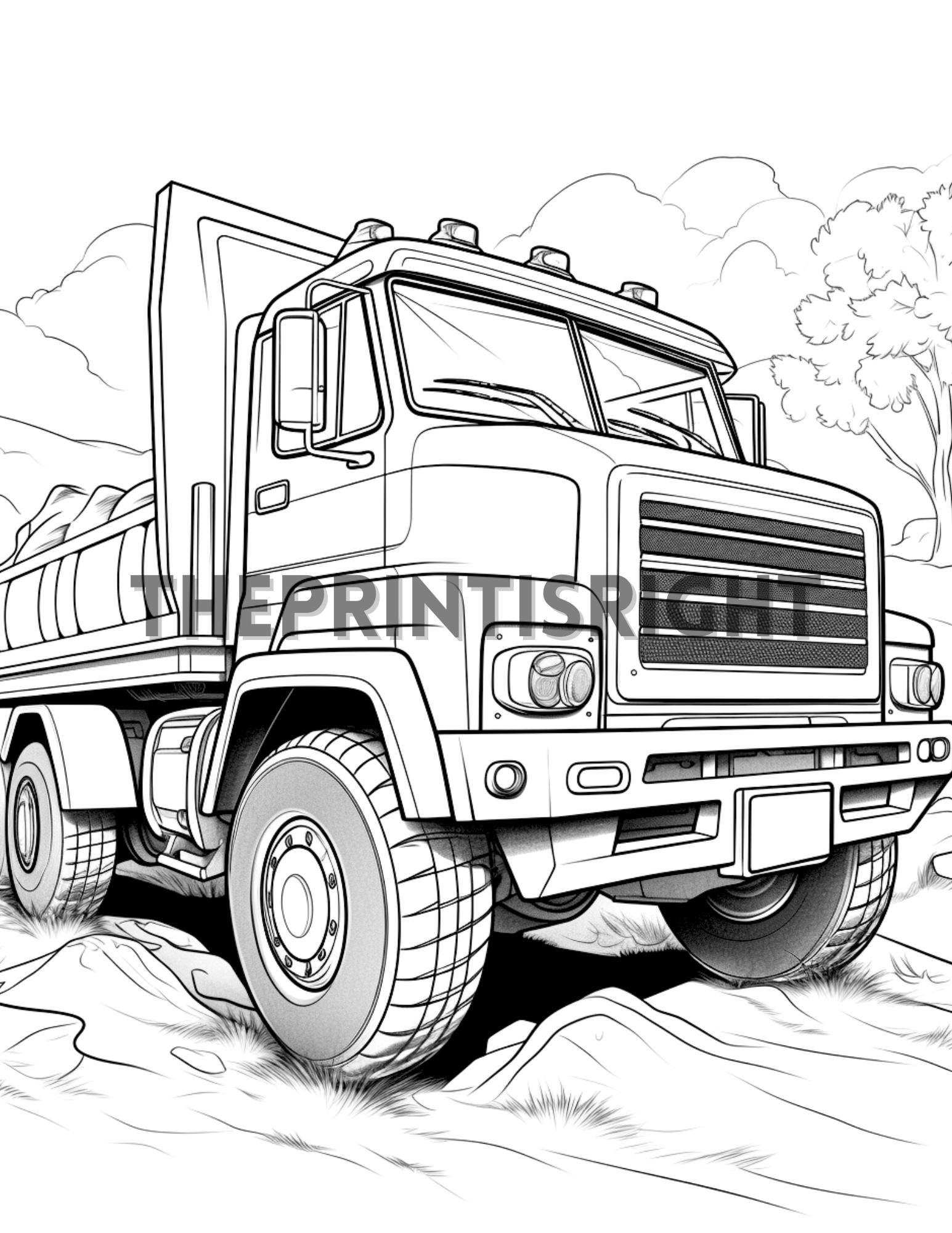 40 Trucks Coloring Pages | Fun Kids Coloring Pages | Stress Relief and ...