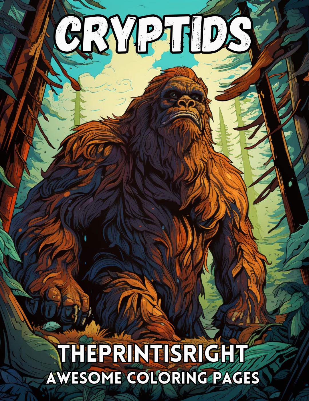 40 Scary Cryptids Coloring Pages | Fun Adult Coloring Pages | for Stress Relief and Relaxation ...