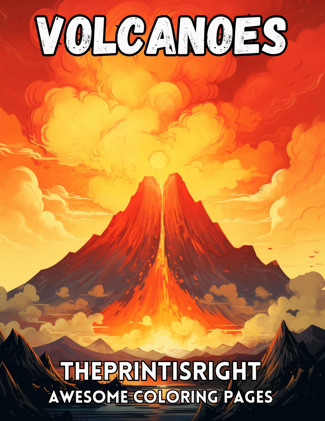 40 Volcanoes Coloring Pages | Fun Kids Coloring Pages | Stress Relief and Relaxation | Digital ...