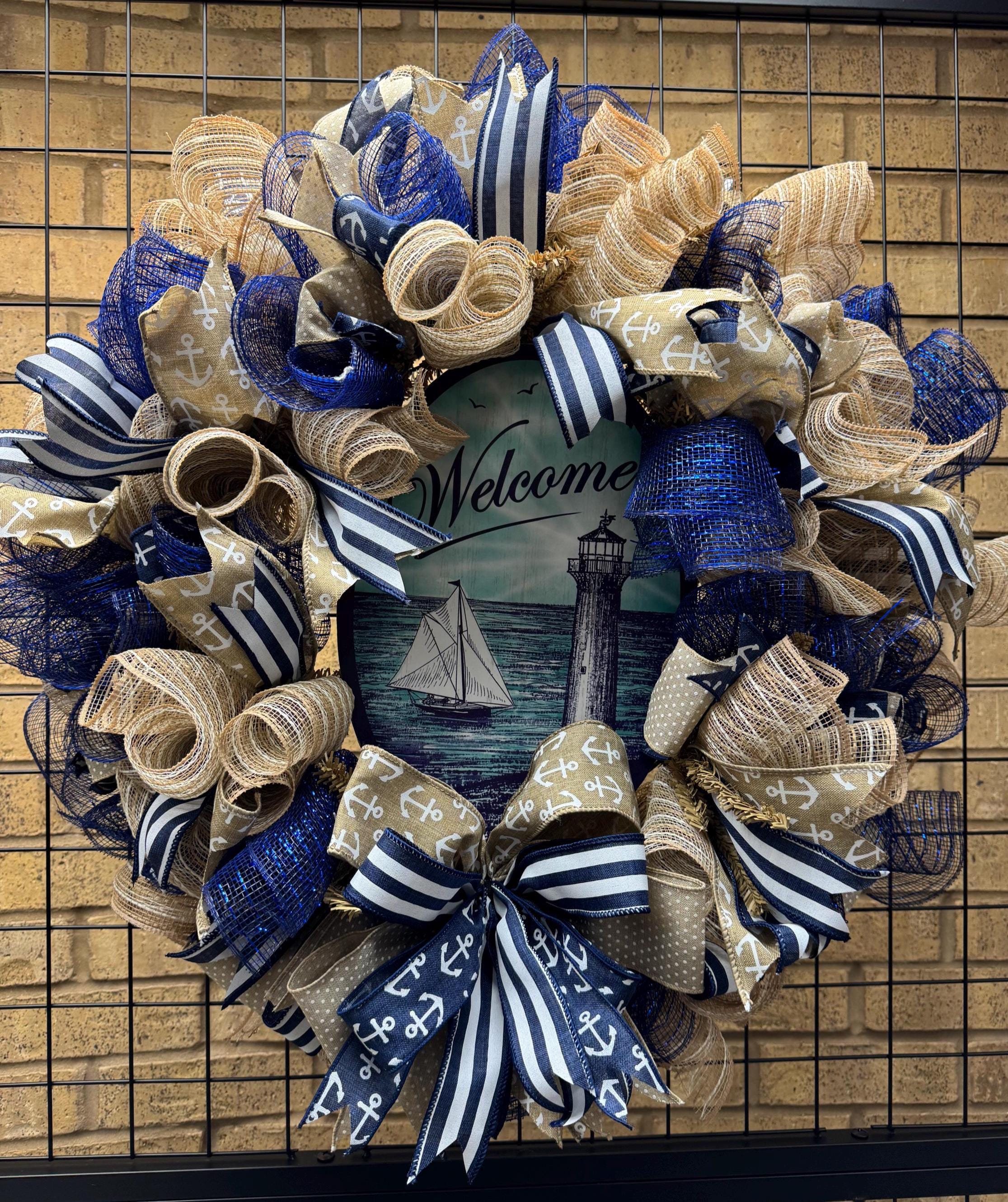 Nautical Welcome Wreath - Etsy