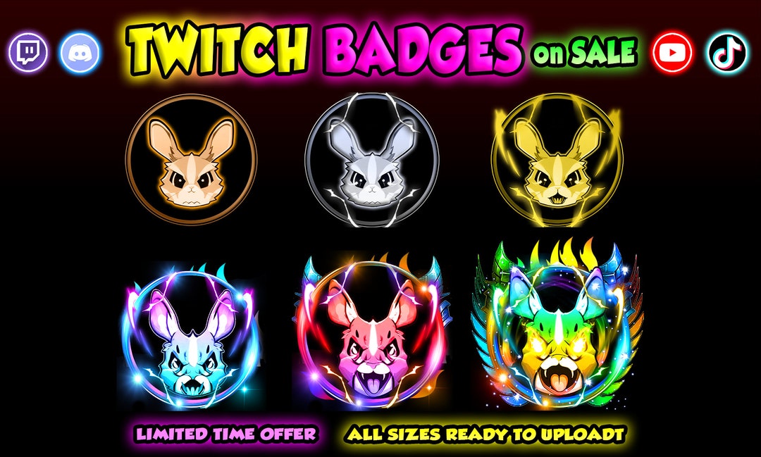 Rabbit Twitch Sub Badges, Rabbit Twitch Badges/rabbit Badges for ...