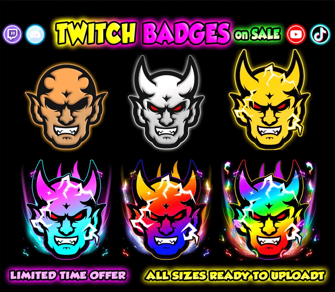 DEMON Sub Badges, Twitch Sub Badges, Twitch Badges, Twitch Sub Badge ...