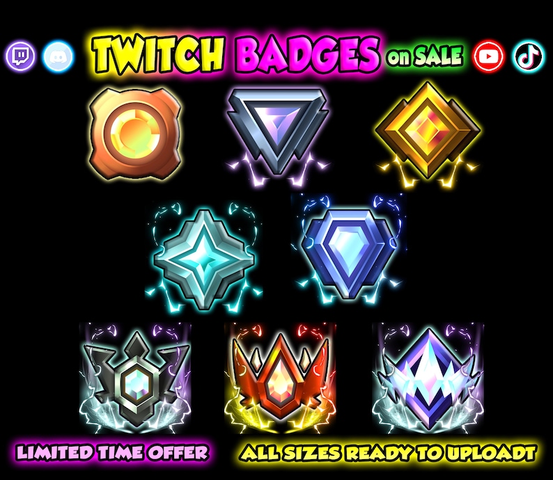 Twitch Badges, Twitch Sub Badges, Gems Badges, COD Badges, Rank Badges ...