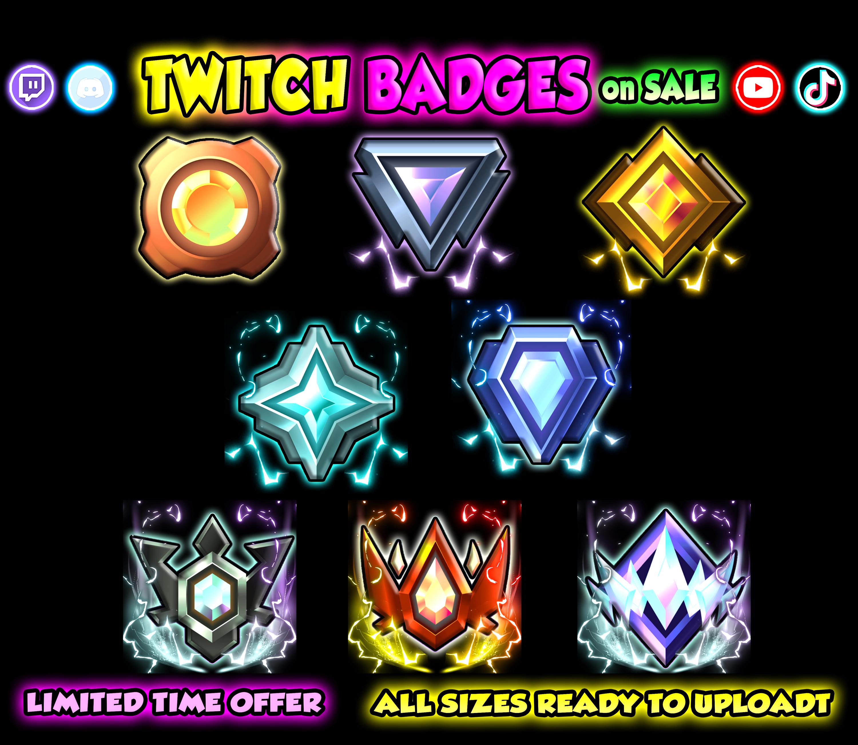 Twitch Badges, Twitch Sub Badges, Gems Badges, COD Badges, Rank Badges ...