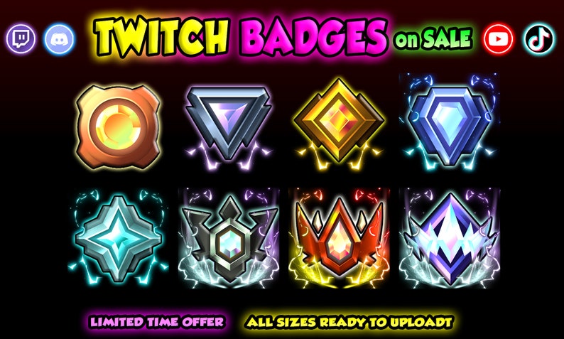 Twitch Badges, Twitch Sub Badges, Gems Badges, COD Badges, Rank Badges ...
