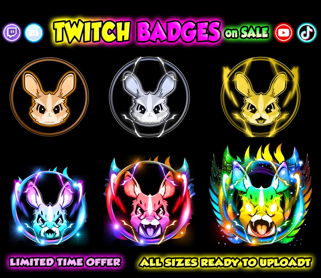 Rabbit Twitch Sub Badges: Gaming Streamer Badges (digital Download) - Etsy