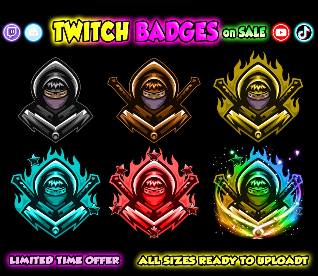 NINJA Sub Badges, Twitch Sub Badges, Twitch Badges, Twitch Sub Badge ...