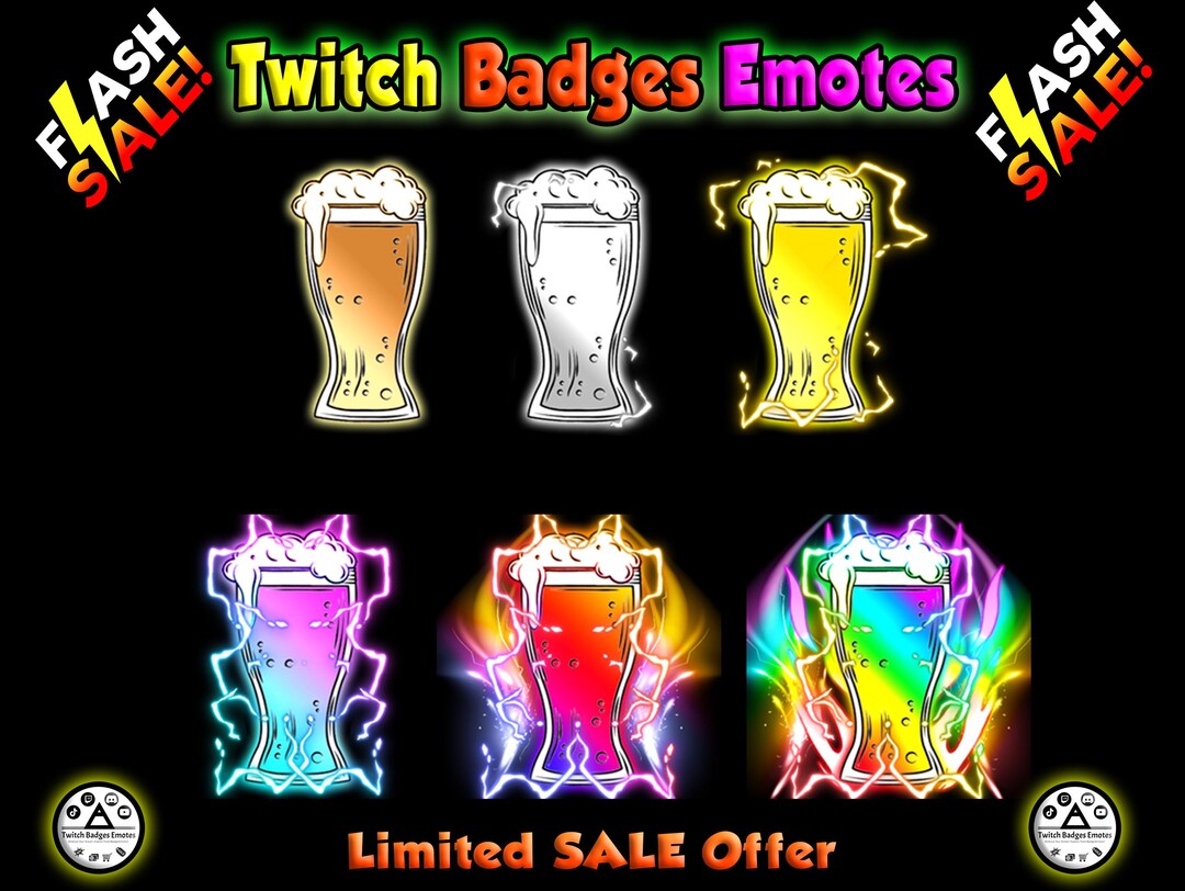 Twitch Badges, Twitch Sub Badges, BEER GLASS Badges, Beer Twitch Sub ...