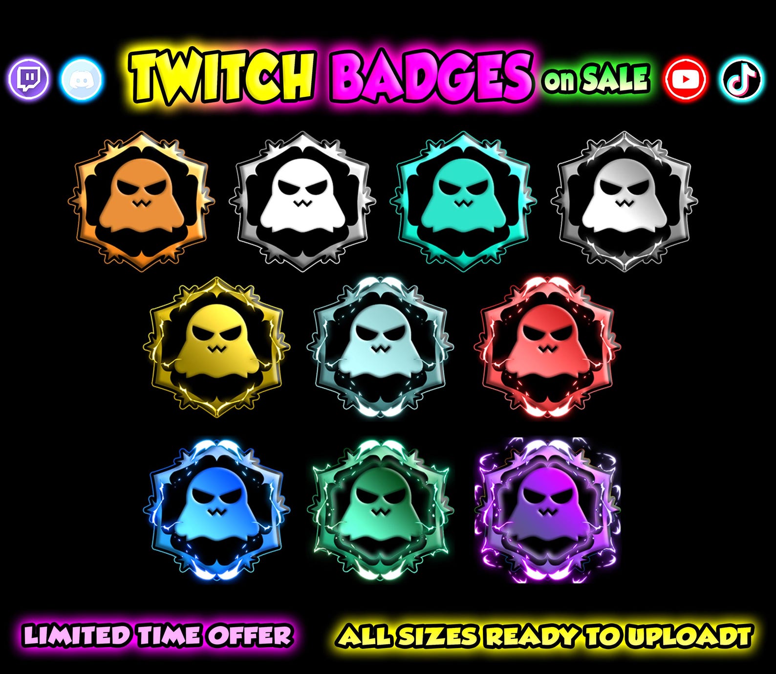 Ghost Twitch Sub Badges: Spooky Streamer Badges (digital Download) - Etsy