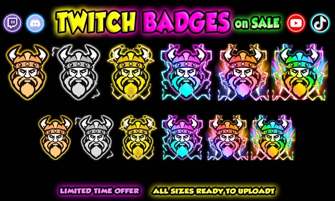 VIKING Head Twitch Sub Badges, VIKING Twitch Badges/viking Badges for ...