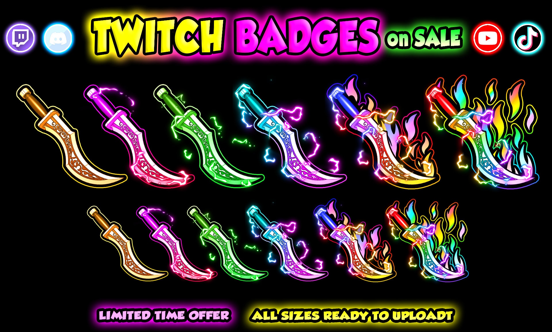 DAGGER Sub Badges, Twitch Sub Badges, Twitch Badges, Twitch Sub Badge ...