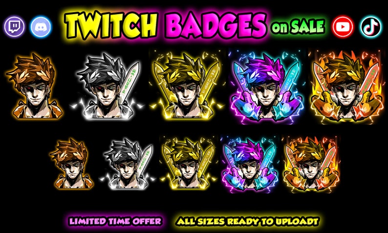 Head Hales Custom Twitch Sub Badges Unique Streamer Badge Pack for ...